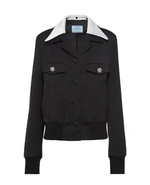 Prada Embellished Button-up Bomber Jacket - Black