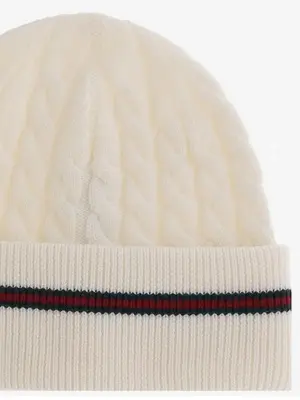 Gucci Cable-knit Striped Beanie