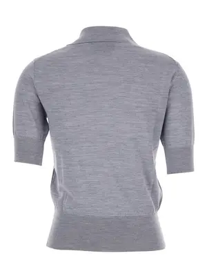 AMI Paris Short-sleeve Polo Top With Ribbed Accents