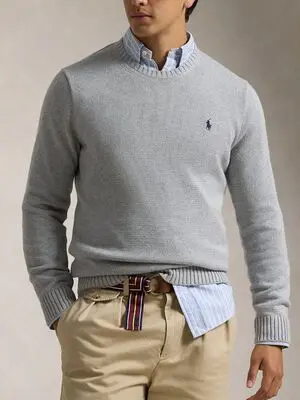 Polo Ralph Lauren Crewneck Jumper With Embroidered Pony - Gray