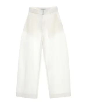Studio Nicholson Belted Wide Leg Trousers - White