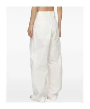 Studio Nicholson Belted Wide Leg Trousers - White