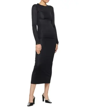 Khaite Long-sleeved Round-neck Ribbed Maxi Dress