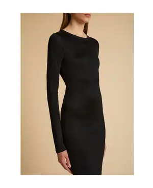 Khaite Long-sleeved Round-neck Ribbed Maxi Dress