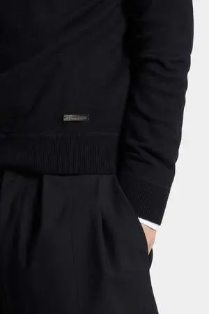 Dsquared2 Logo Plaque Knitted Jumper - Black