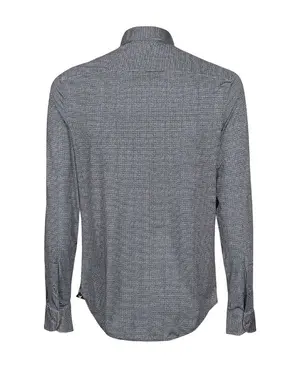 Emporio Armani Micro-pattern Long-sleeve Shirt - Gray