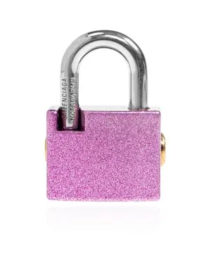 Balenciaga Logo Detailed Padlock Keychain