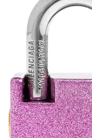Balenciaga Logo Detailed Padlock Keychain