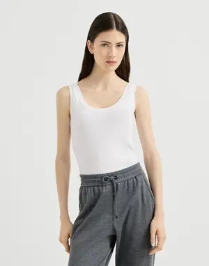Brunello Cucinelli Sleeveless Jersey Top - White