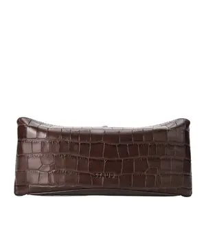 Staud Embossed Flap Shoulder Bag - Espresso
