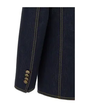 Etro Single-breasted Long-sleeved Denim Blazer
