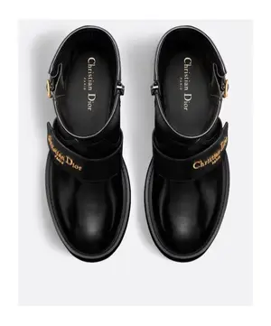 Dior Leather Ankle Boots With Logo Detail