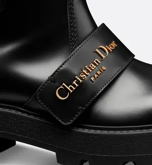 Dior Leather Ankle Boots With Logo Detail