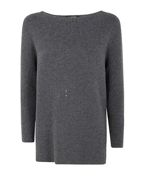 Fabiana Filippi Long Sleeve Ribbed Knit Sweater