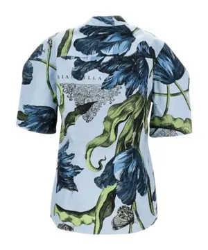 Erdem Short-sleeved Mandarin Collar Shirt