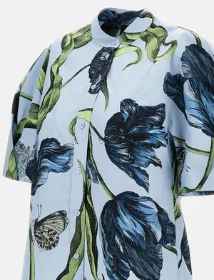 Erdem Short-sleeved Mandarin Collar Shirt