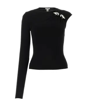 Alaïa Single-sleeved Ruched Top - Black