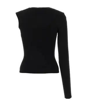 Alaïa Single-sleeved Ruched Top - Black