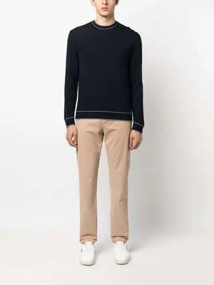 Eleventy Long Sleeve Sweater With Rib Trim