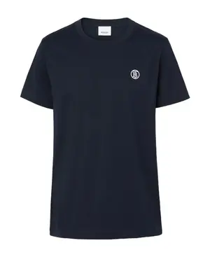Burberry Logo Embroidered Crewneck T-shirt - Black