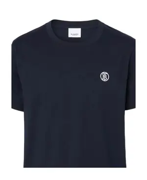 Burberry Logo Embroidered Crewneck T-shirt - Black