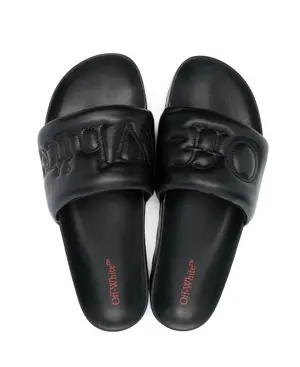 Off-White Open Toe Slip-on Sandals