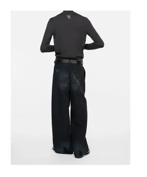 Acne Studios Mended Distressed Wide Leg Trousers