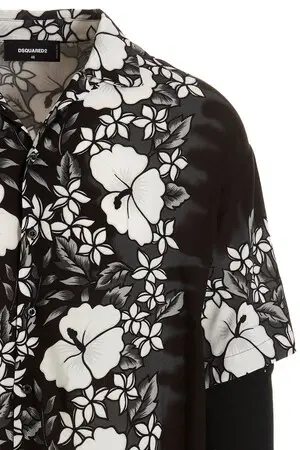 Dsquared2 Floral-print Long-sleeved Shirt