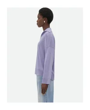 Bottega Veneta Embroidered Knit Polo Shirt - Blue