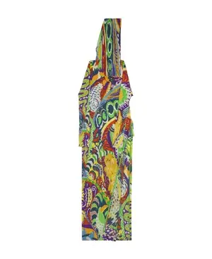 PLEATS PLEASE BY ISSEY MIYAKE Graphic Printed Pleated Midi Dress