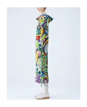 PLEATS PLEASE BY ISSEY MIYAKE Graphic Printed Pleated Midi Dress