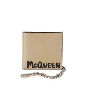 Alexander McQueen Chain Leather Wallet - Nude