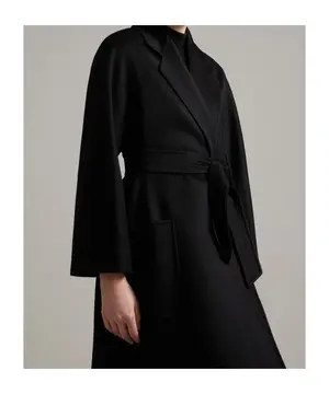 Max Mara Ludmilla Belted Long Coat - Black