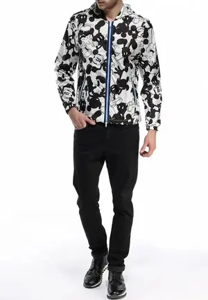 Iceberg Long Sleeve Zip-up Hooded Jacket With Graphic Print