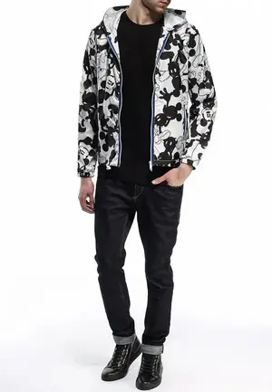 Iceberg Long Sleeve Zip-up Hooded Jacket With Graphic Print