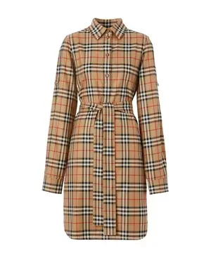 Checked Shirt Dress Day Dresses