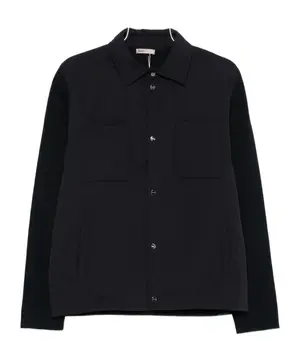 Herno Knitted-sleeve Buttoned Jacket