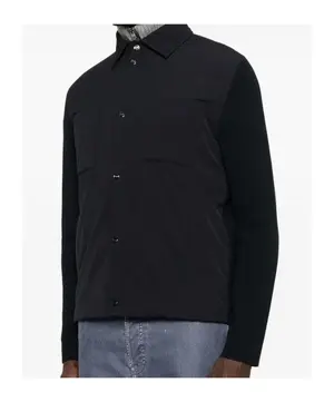 Herno Knitted-sleeve Buttoned Jacket