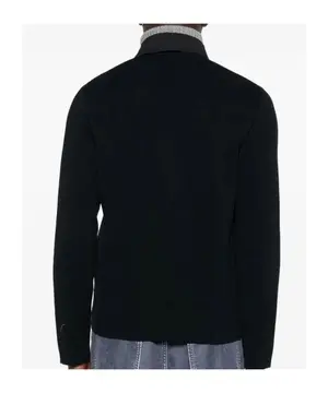 Herno Knitted-sleeve Buttoned Jacket