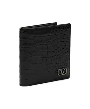 Valentino Garavani Embossed Logo Wallet - Black
