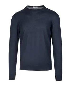 Fedeli Long-sleeved Crewneck Jumper - No
