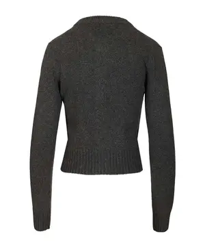 AMI Paris Heart Embroidered Cashmere Cardigan - No