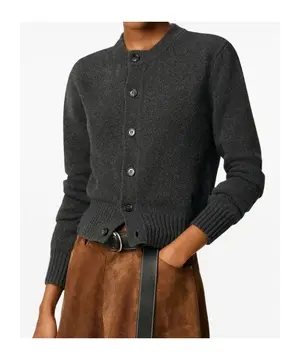 AMI Paris Heart Embroidered Cashmere Cardigan - No