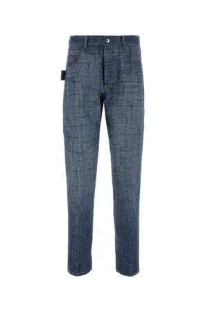 Bottega Veneta Textured Denim Trousers - Blue