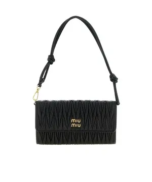 Miu Miu Matelassé Nappa Leather Wallet - Black