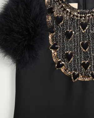 Valentino Garavani Embroidered Hearts Mini Dress