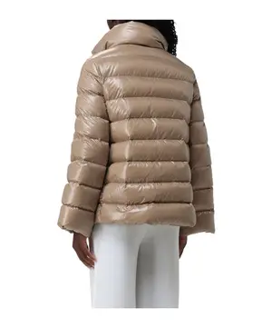 FAY Quilted Stand-collar Down Jacket - Brown
