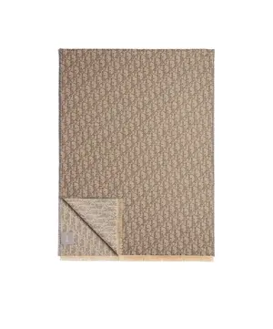 Dior Oblique Fringed Scarf - Beige