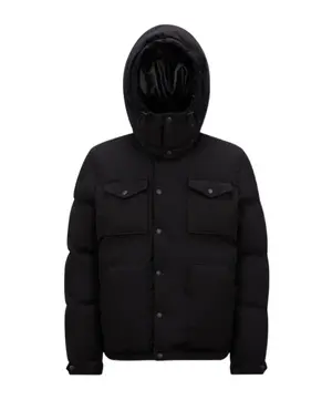 Moncler Logo Patch Hooded Down Jacket