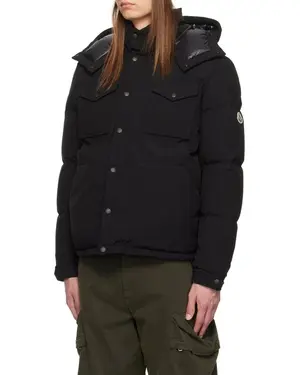 Moncler Logo Patch Hooded Down Jacket